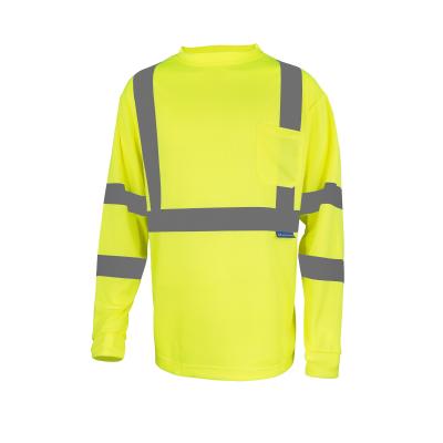 Cina Ingrosso T-shirt fluorescente arancione O collo riflettente di sicurezza maschile logo personalizzato manica Hi Vis in vendita