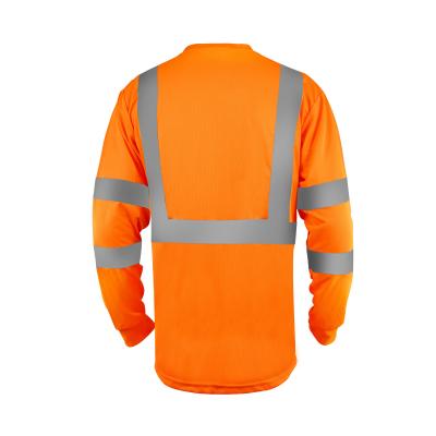Cina Ingrosso T-shirt fluorescente arancione O collo riflettente di sicurezza maschile logo personalizzato manica Hi Vis in vendita