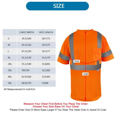 Cina Ingrosso T-shirt fluorescente arancione O collo riflettente di sicurezza maschile logo personalizzato manica Hi Vis in vendita