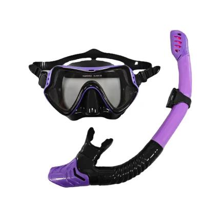China High Quality Adult Snorkel Diving Scuba Set With Anti-Fog Coated Glass Purge Valve And Anti-Splash Silicon Mouth Piece for sale