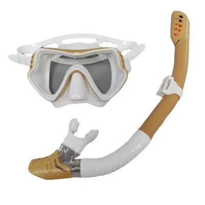 China High Quality Adult Snorkel Diving Scuba Set With Anti-Fog Coated Glass Purge Valve And Anti-Splash Silicon Mouth Piece for sale