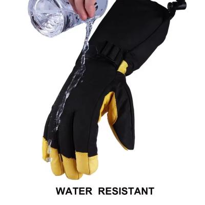 Cina Uomini e donne resistenti al freddo resistenti all'acqua cinghia palmo isolante calore guanti da lavoro sport all'aria aperta guanti da sci invernali in pelle in vendita