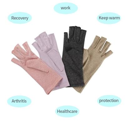 Cina Metà senza dita T Tipaggio A Antirreumatoide Artrite Compressione Manoterapia di cotone Guanti di spandex per donne Sollievo dal dolore in vendita