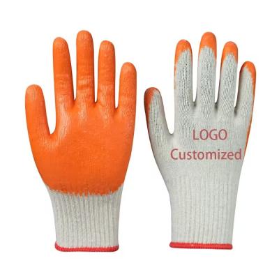 China Groothandelsprijs Cotton Latexcoated Glove Industrial Hand Protective Work Safety Gloves voor de bouw Te koop