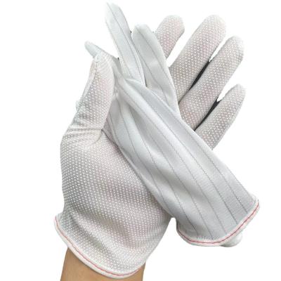 Китай Противоскользящие клеящие перчатки с белыми краями и красными красными антистатическими перчатками продается