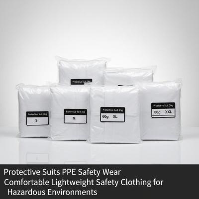 China Protective Suits PPE Safety Wear 30g 60g S M L XL XXL Comfortable Lightweight Safety Clothing for Hazardous Environments for sale