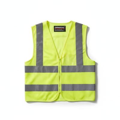 China Omniseal Type High Visibility Safety Vest Supplied Sample Reflective Workwear for Construction Roadside Emergency and Industrial for sale