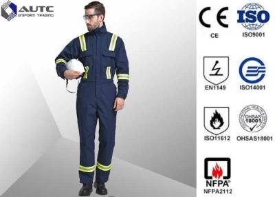 S-3XL Navy blue 100% FR Cotton Flame Retardant Work Clothes FR Coverall