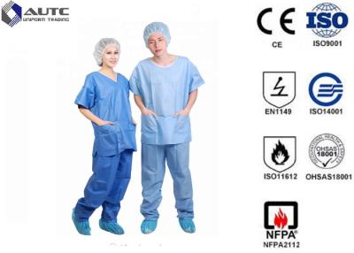 Cina Il dottore clinico Light-blue Scrubs Fluid Resistant senza filaccia con il legame della vita in vendita