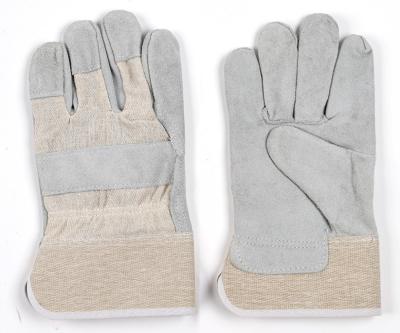 China Los guantes de soldadura cubren densamente el finger de goma dos de Gloves Half-Leather White con cuero del soldador corto que suelda con autógena guantes de trabajo en venta
