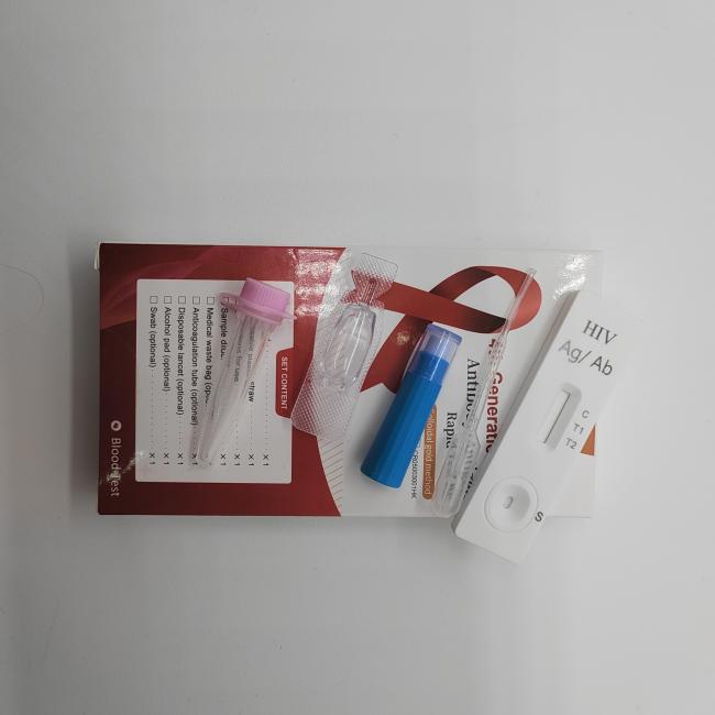 HIV Rapid Test Strip packaging and components