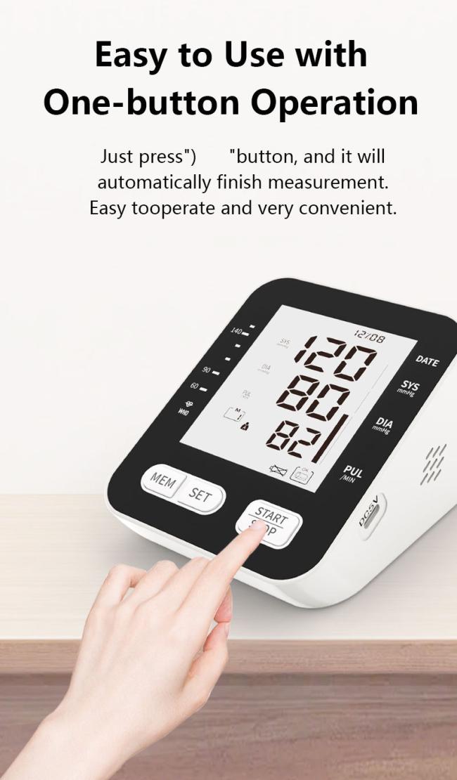 Blood pressure monitor display close-up