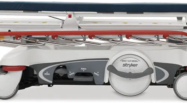 Detailed view of Prime X-ray Stretcher patient platform