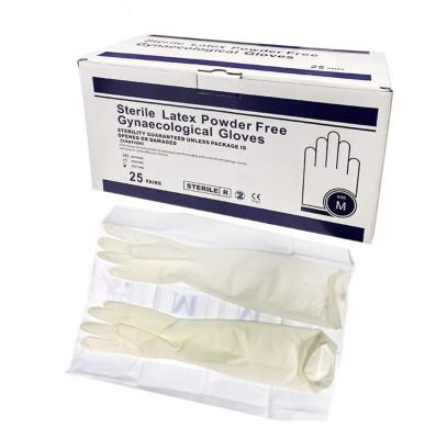 China ODM Medical Protective Supplies Sterile Latex Gynecological Gloves Size M for sale