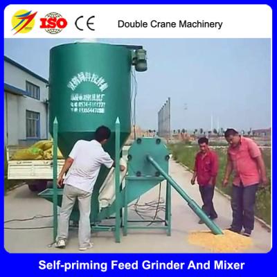 China Livestock farming machinery feed grinder and vertical feed mixer group for sale