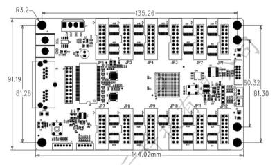 Chine FPGA reçoivent la carte D60-12 avec 12 ports de HUB75E 131 072 pixels dedans pour l'affichage à extrémité élevé à vendre