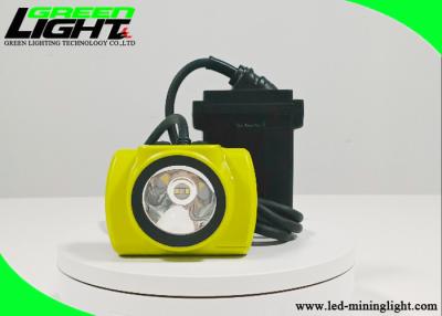 China 25000lux Brightness Coal Mining Helmet Lights Yellow Shell ABS Anti Cracked IP68 Waterproof for sale