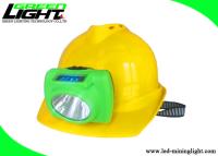 China Rechargeable LED Headlamp 13000 Lux Green Hard Shell with OLED Screen for Mining for sale