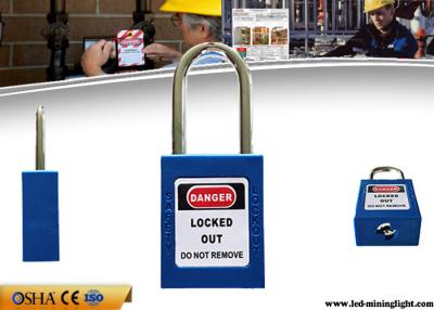 China Loto Equipment 38mm Steel Shackle Blue Colour Safety Lockout Padlocks for sale