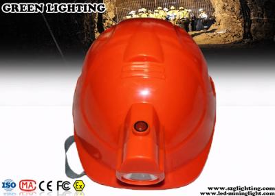China ABS CREE LED Lights Helmet With 4000Lux Rechargeable Headlamp for sale