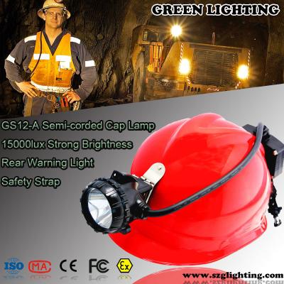 China High Power Miners Cap Lamp With Rear Warning Light 15000 Lux Brightness for sale