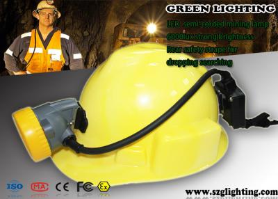 China 6400mAH Safety Mining Hard Hat Led Lights Semi - Corded Type 8000 Hours Life Span for sale