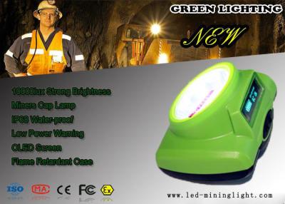 China Verde 15000 Lux Cordless Mining Lights, luz de la cabeza de la explotación minera de la pantalla LED de Oled en venta