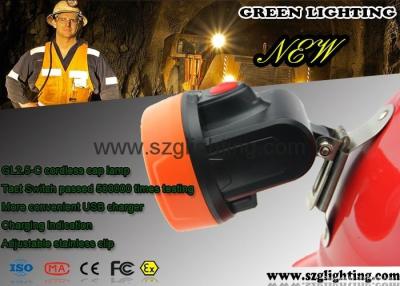 China Orange 6000lux LED Mining Light Strong Brightness LED Mining Headlamp 2.8Ah Battery for sale
