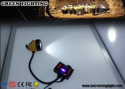 China 28000 Lux 3W IP68 Waterproof Mining Cap Lights with Warning Light Battery Box for sale
