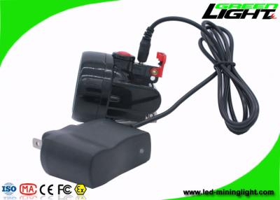 China Msha Approved Cordless Mining Cap Lights , Portable Black Miner Lamp with 15 Hours Lighting Time for sale