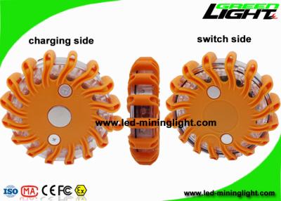 Navulbare Amber Led Road Flares Emergency-Schijf, Super Helder Duurzaam Opvlammend Waarschuwingsbaken