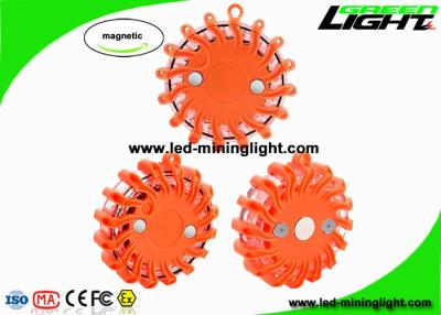 China Waterproof IP65 Rechargeable Amber LED Road Flares Flashing Warning Light Roadside Flare Emergency Disc Beacon for sale