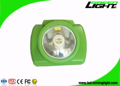 China 13000lux Brightness Miners Cap Lamp Green Cordless 3.7V With PC Shell for sale