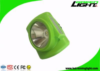 China 13000lux Brightness Miners Cap Lamp Green Cordless 3.7V With PC Shell for sale