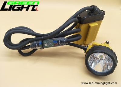 China Rechargeable Mining Led Corded Cap Lamp with red warning Cable light 10.4Ah SAMSUNG Battery 25000lux high quality for sale