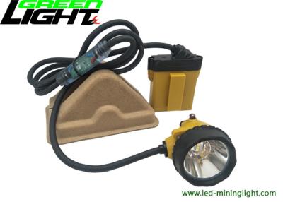China Rechargeable Mining Led Corded Cap Lamp with red warning Cable light 10.4Ah SAMSUNG Battery 25000lux high quality for sale