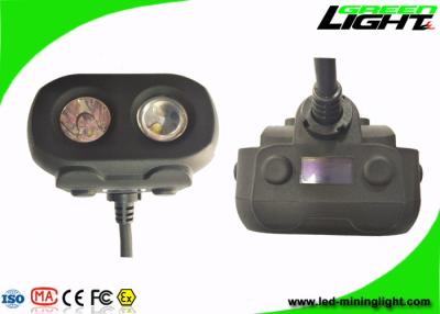 China Dual Beam LED Mining Cap Lights 15000lux 10.4Ah Panasonic Battery Antistatic Matetial for sale