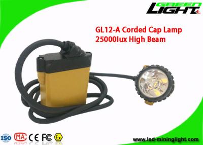 China Coal Mining Cap Lights Hard Hat 10.4AH IP68 25000lux High Beam With 2A Charger for sale