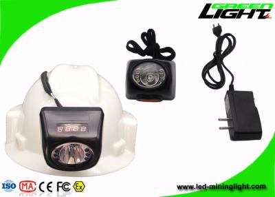 China Small Size LED Miners Cap Lamp 8000LUX 221lum Brightness With Digital Screen for sale