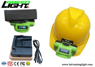 China ABS / PC LED Miners Cap Lamp 13000lux Support USB Fast Charge With OLED Screen for sale