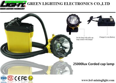 China Four Lighting Modes Cordless Mining Cap Lamps 25000lux High Brightness 10.4Ah SAMSUNG Battery for sale