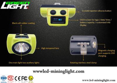 China 18000lux Brightness LED Miners Cap Lamp One Main Light Two Auxiliary Lights for sale
