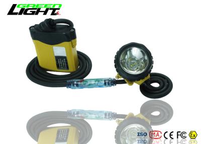 China Super Bright Rechargeable Led Headlamp , IP68 Miners Cap Lamp With Cable Light for sale