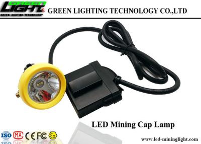 China 10000Lux Corded LED Miners Cap Lamp , Waterproof Coal Miner Hard Hat Light IP68 for sale