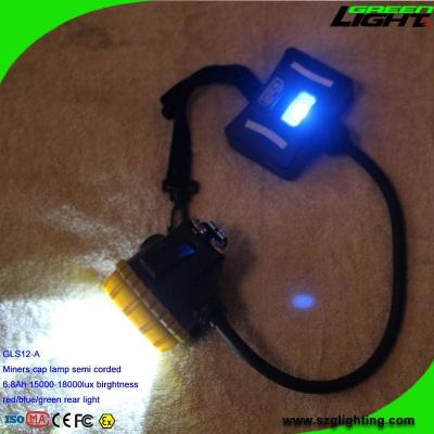 China 6.8Ah Panasonic Battery Mining Cap Lights High Power 1.7W Ip68 For Hard Hats for sale