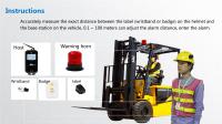 China Forklift Collision Avoidance UWB System 10W LED Warning Light 12V-48V 100m Range for sale