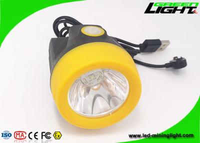 China 110LUM 300mA LED Mining Helmet Lamp USB Charging Underground 1.1W for sale