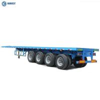 Quality 13000×2500×1490mm 4 Axles 60 Ton Payload 40ft 45ft Flatbed Container Trailer manufacturer