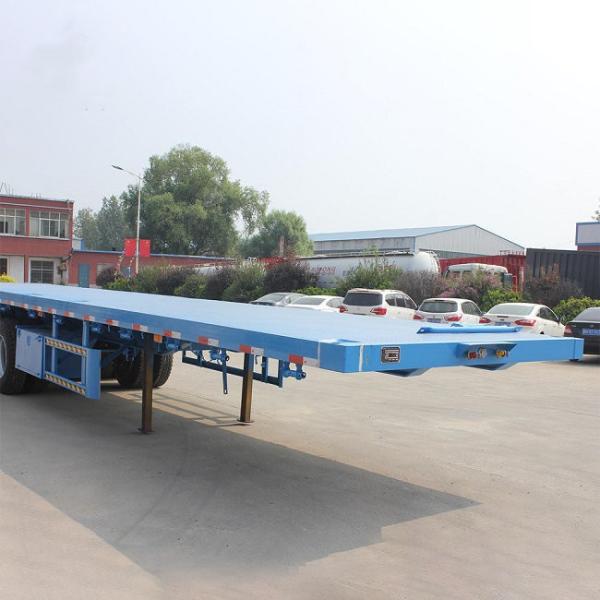 Quality 13000×2500×1490mm 4 Axles 60 Ton Payload 40ft 45ft Flatbed Container Trailer for sale