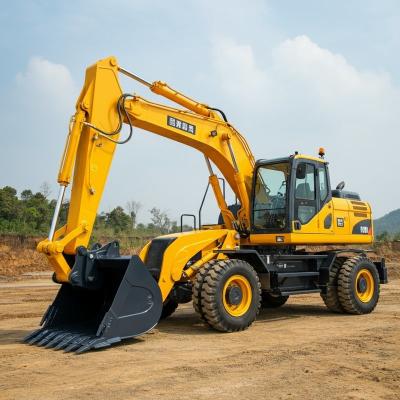 Cina Bucket 0.58cbm XE150WB Escavatore a ruote per la costruzione Motore Cummins in vendita